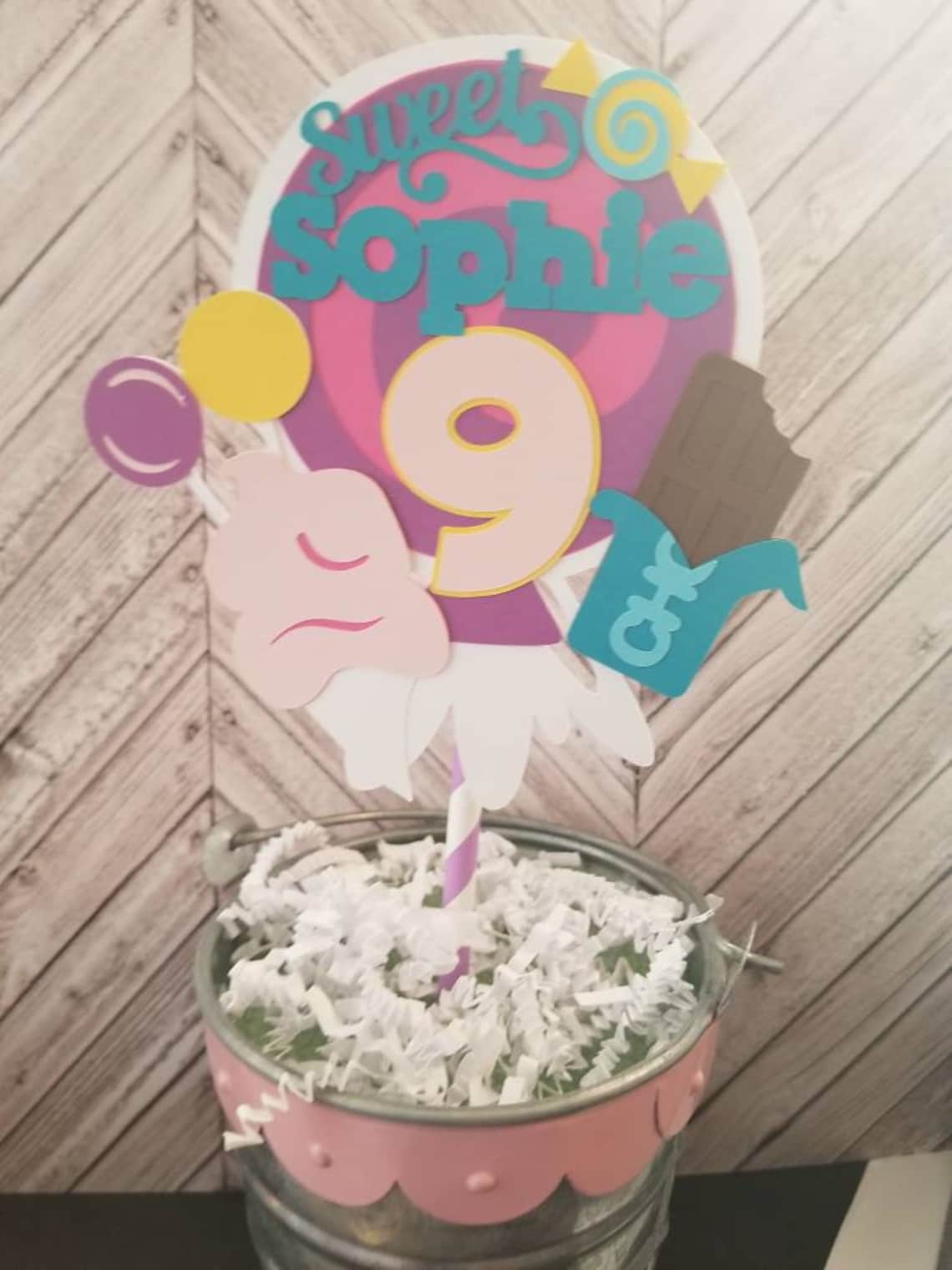 Candy Theme Cake Topper | Etsy