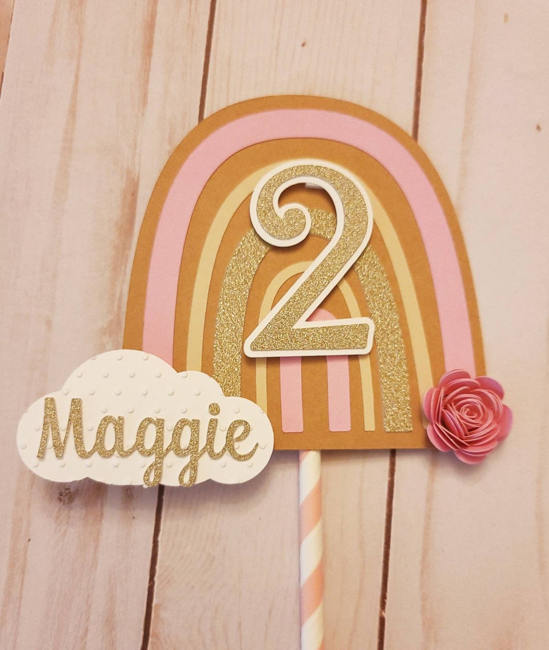 Boho Rainbow Cake Topper | Table Centerpieces - Etsy