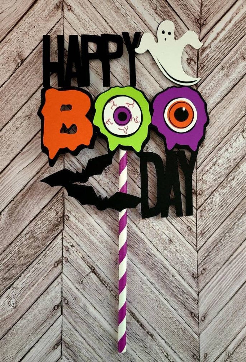 Happy BOO Day Cake Topper Halloween Birthday Table - Etsy