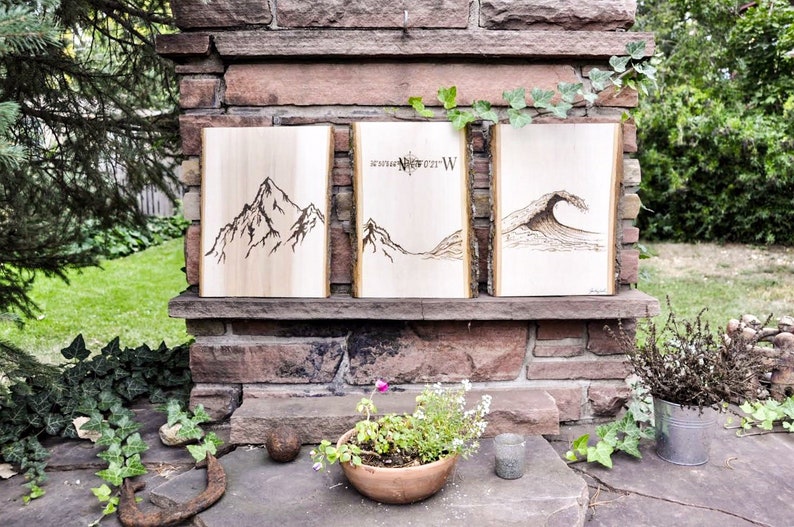 Custom-made 3 Panel Wood Burned Wall Decor - Etsy