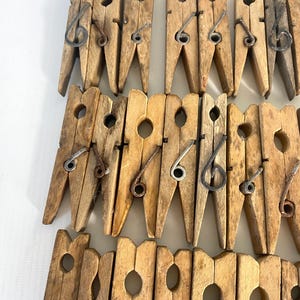 Vintage Clothes Peg Set - Old Clothes Pegs - Rustic Laundry Pegs - 24 ...