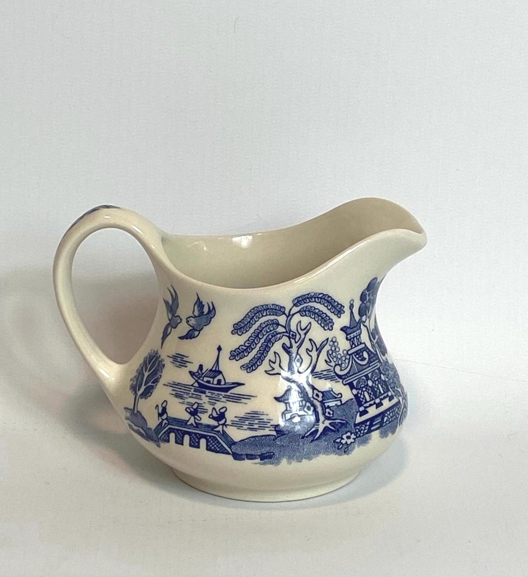 Blue Willow Milk Jug - Vintage Old Willow Creamer - Made in England ...