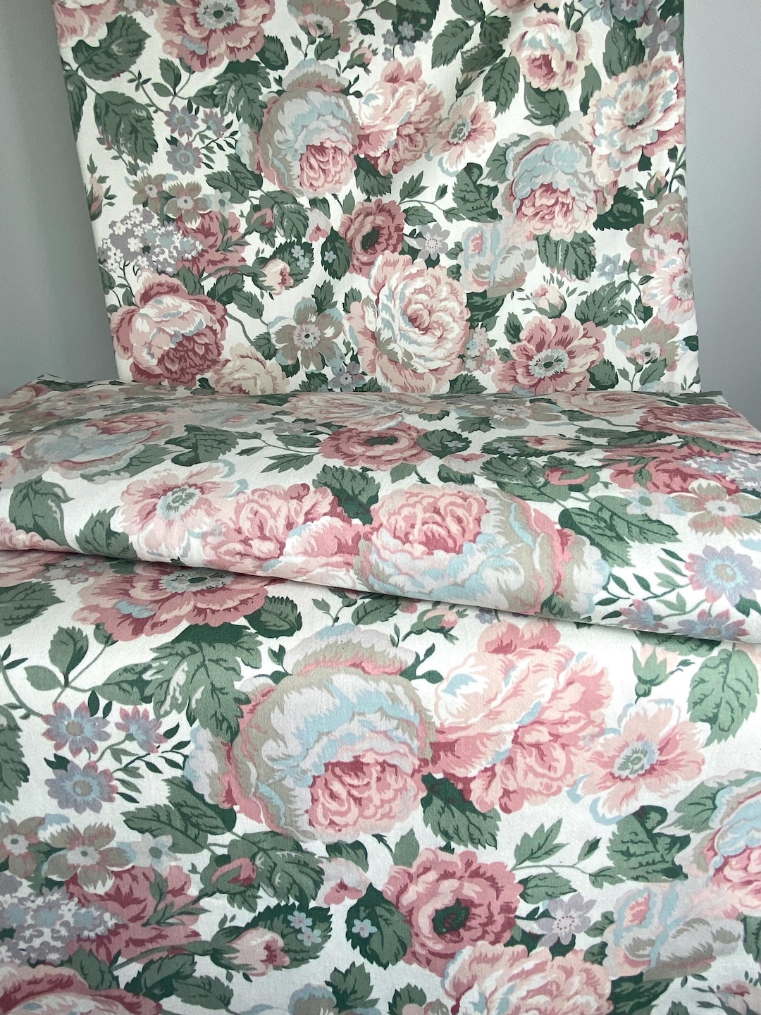 Vintage Dorma Curtains: English Rose Cabbage Floral, Cottage Decor (D71 ...