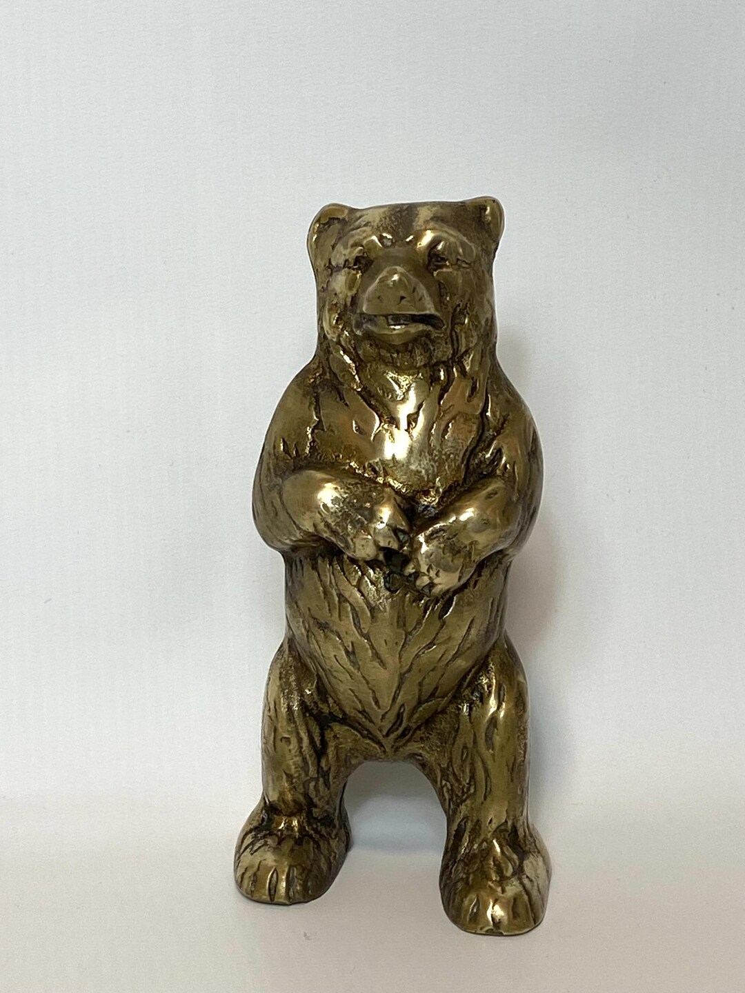 Vintage Brass Bear Money Bank - Vintage Brass Bear Money Box - Brass ...