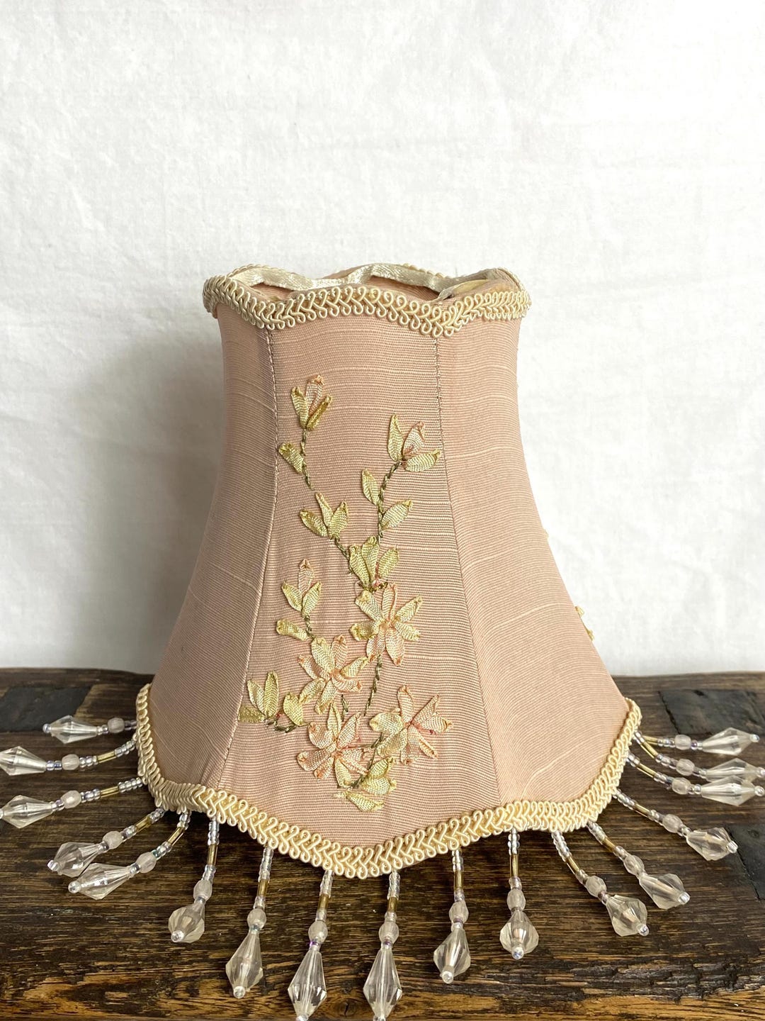 Vintage Lampshade - Mini Shade for Small Table Lamp - Pink Peach ...