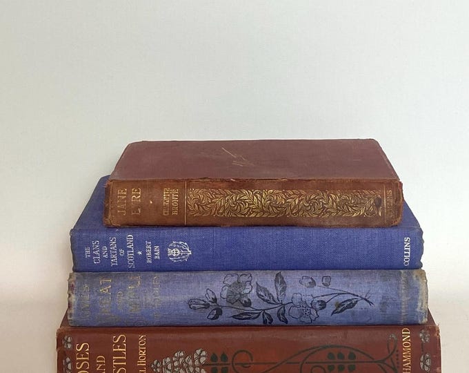Antique Book Bundle - Old Books - Decorative Book Set - Vintage Prop ...
