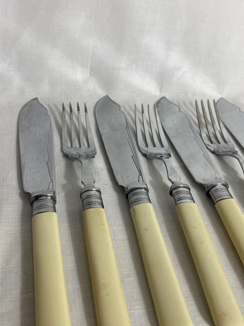 Vintage Fish Cutlery. Fish Knives and Forks. Chrome Plated. - Etsy