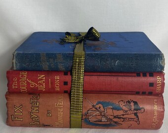 Antique Book Bundle Vintage Books Old Books Decorative Books Antique ...