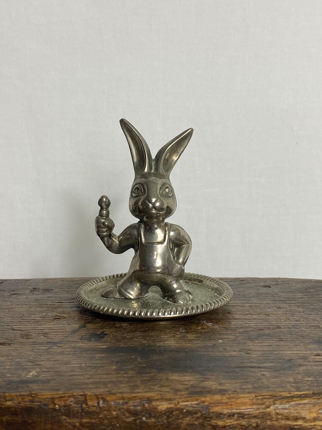 Vintage Seba Silver Plated Rabbit Ring Holder Ring Tree ring Dish ...