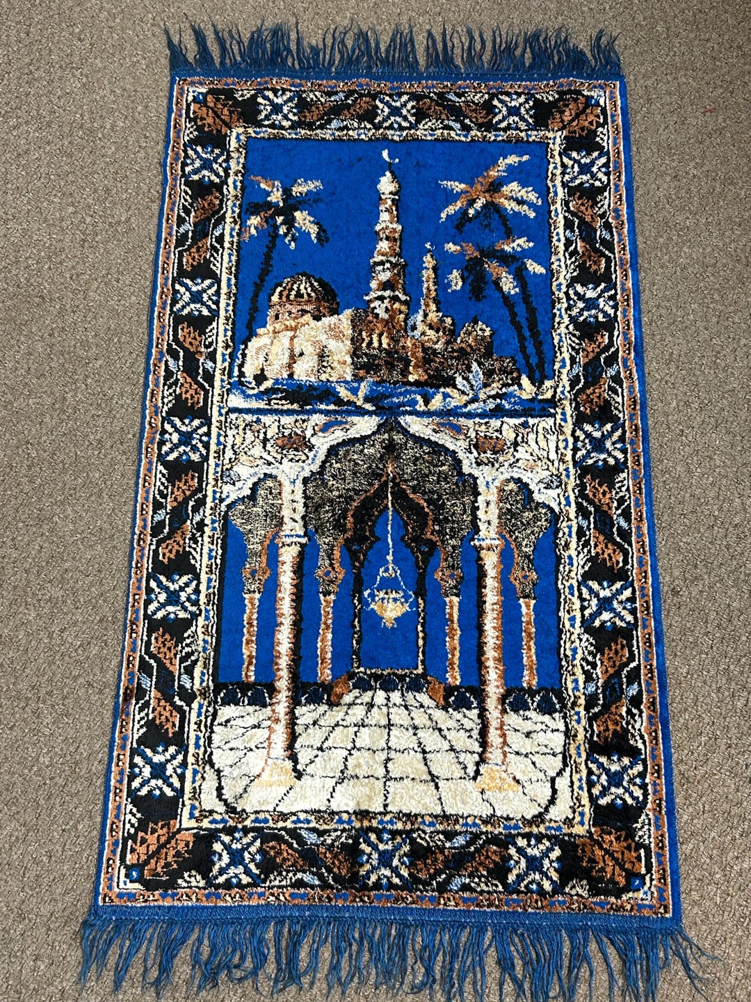 Vintage Moroccan Mosque Plush Tapestry Prayer Rug or Wall Hanging - Etsy