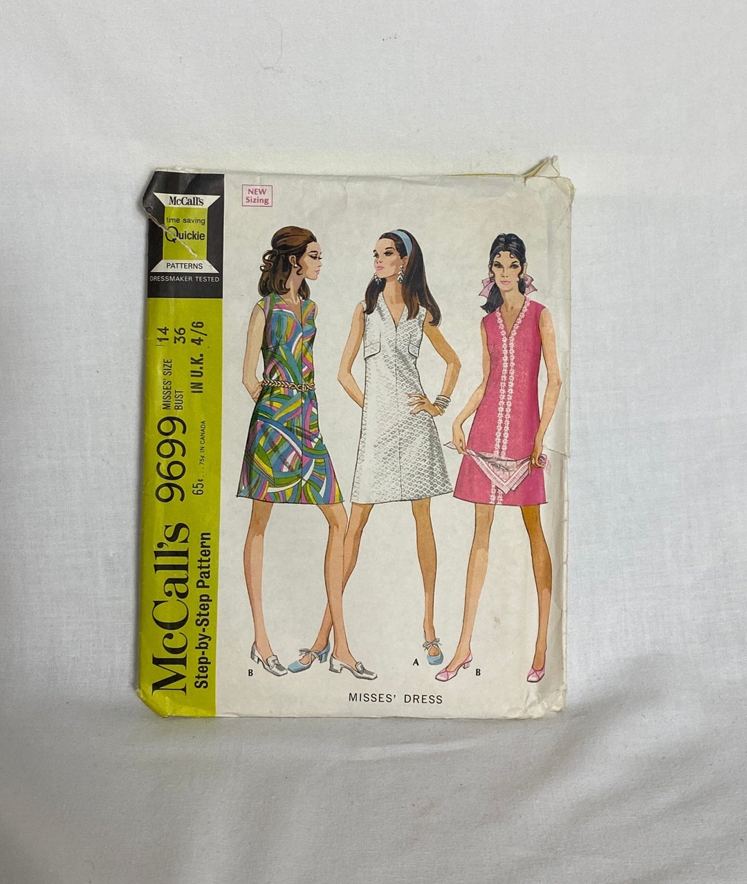 Vintage Sewing Pattern 1969 Mccalls 9699 Ladies Dress - Etsy