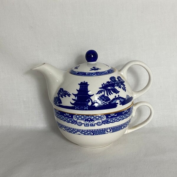 Blue Willow Teapot - Etsy