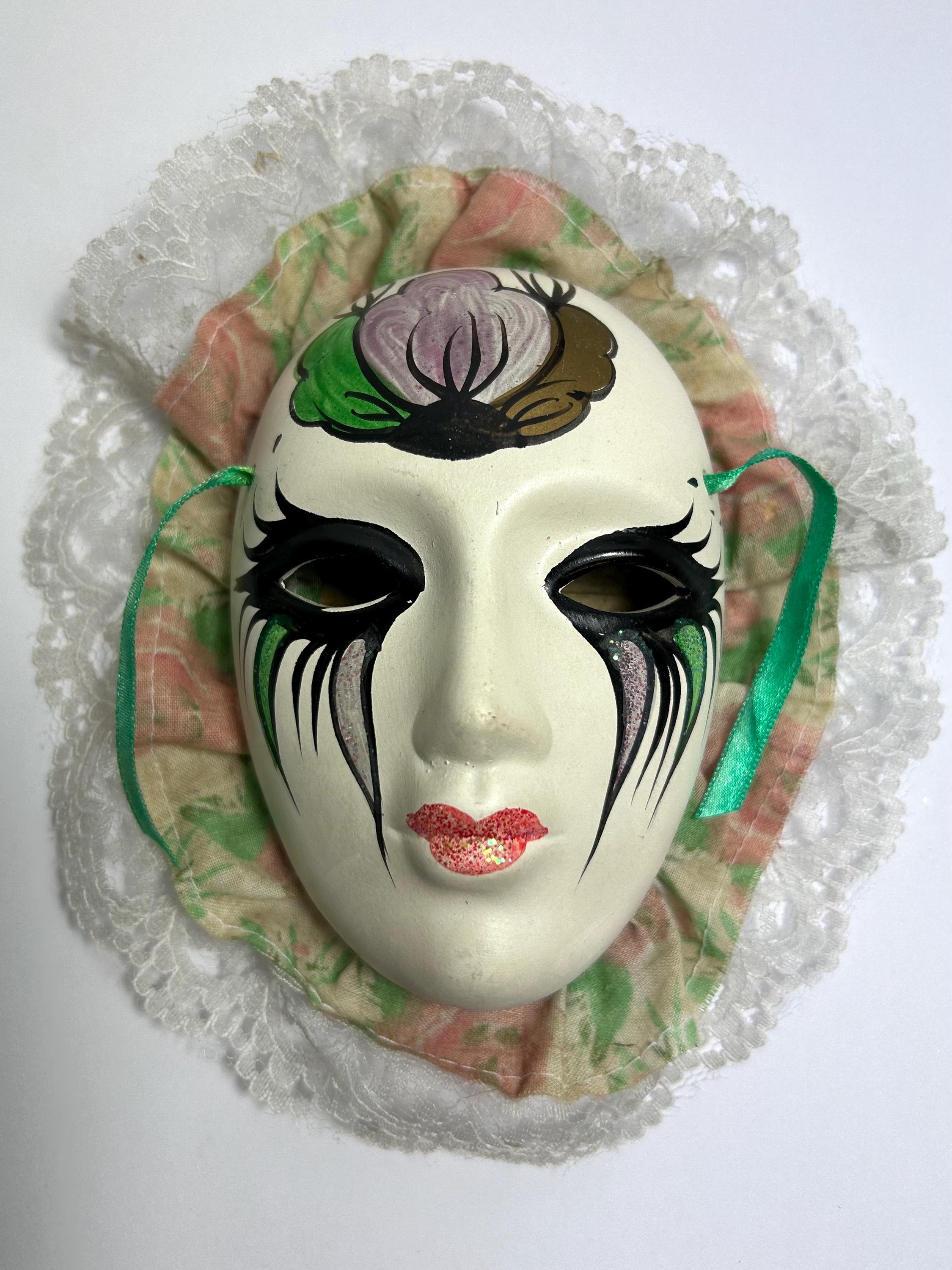 Vintage Ceramic Carnival Mask: 1980s Mardi Gras / Venetian Theatre Wall ...