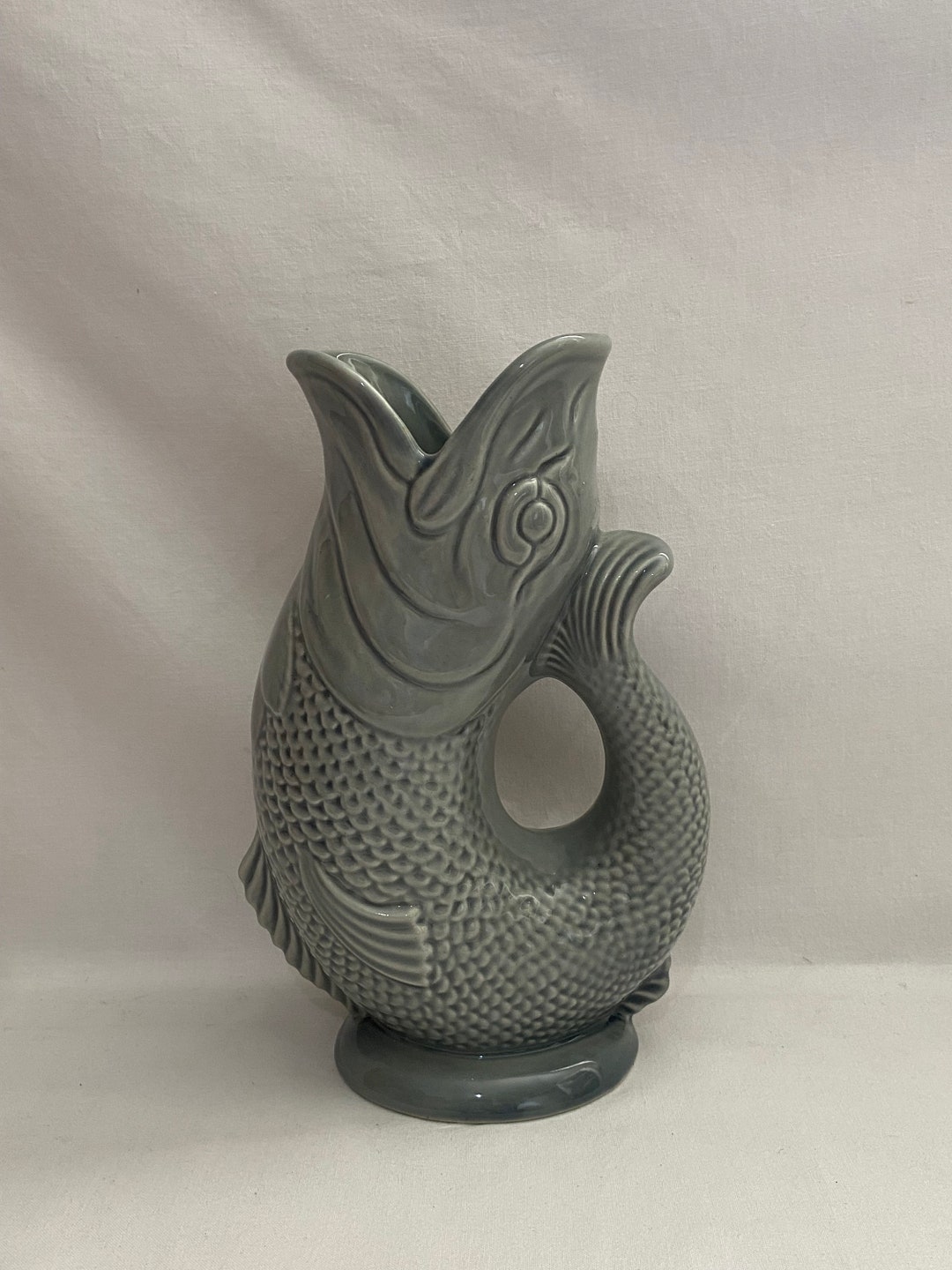 Vintage Gluggle Jug - Vintage Gluggle Fish Vase - Grey - Wade Pottery ...