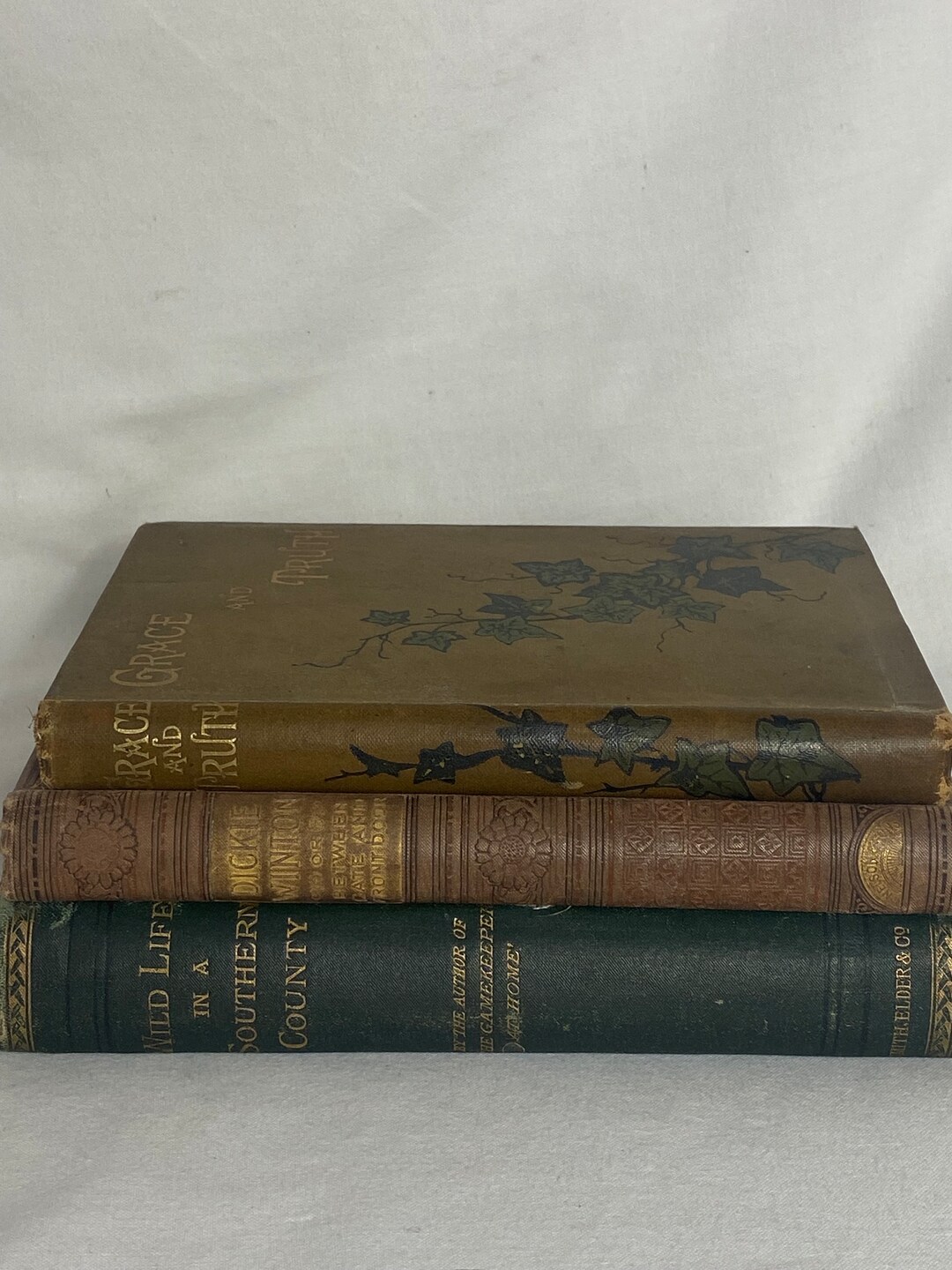 Antique Book Bundle Old Books Decorative Book Set Vintage Prop Display ...