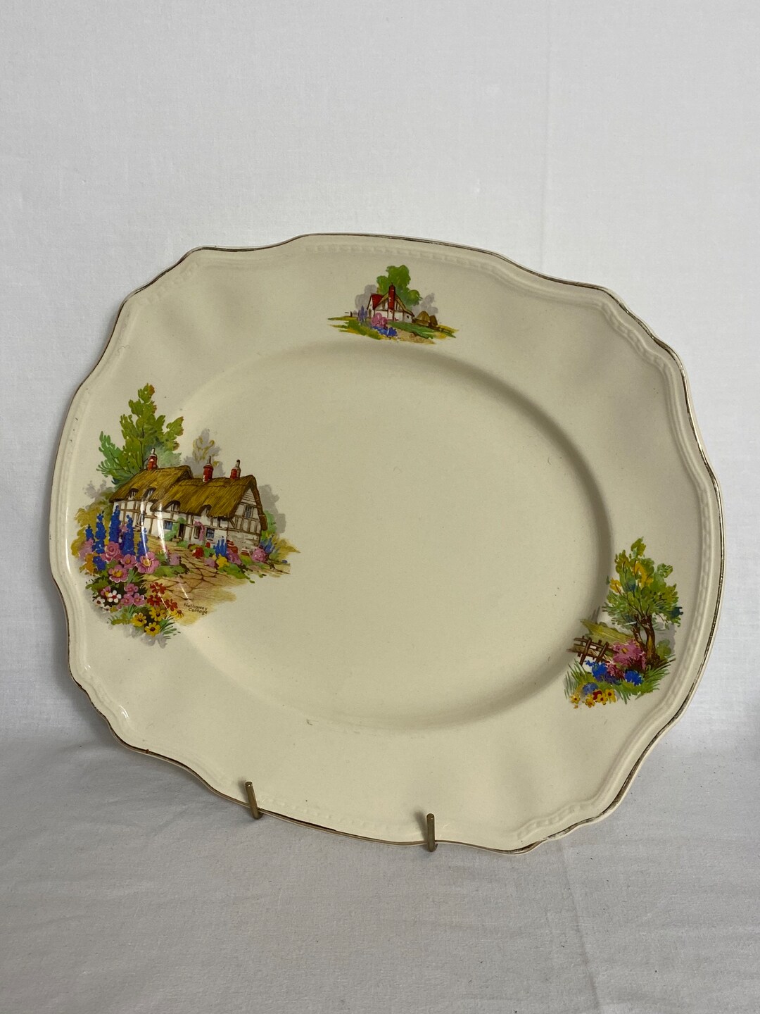 Alfred Meakin Plate Hathaway Cottage Serving Plate Thatched Cottage ...