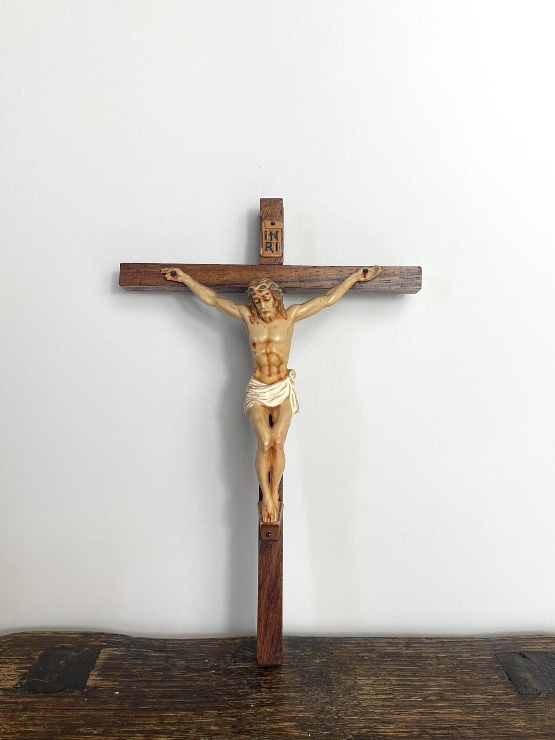 Vintage Crucifix Our Lord on the Cross Holy Cross Wooden Crucifix Wall ...