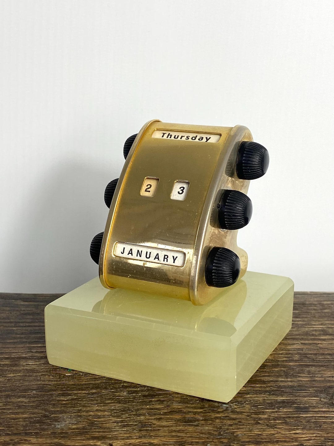 Vintage Desk Calendar Vintage Perpetual Calendar Italian Marble, Onyx ...