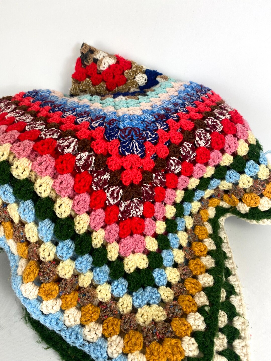 Vintage Crochet Blanket - Handmade Crochet Wool Blanket - Crochet Throw ...