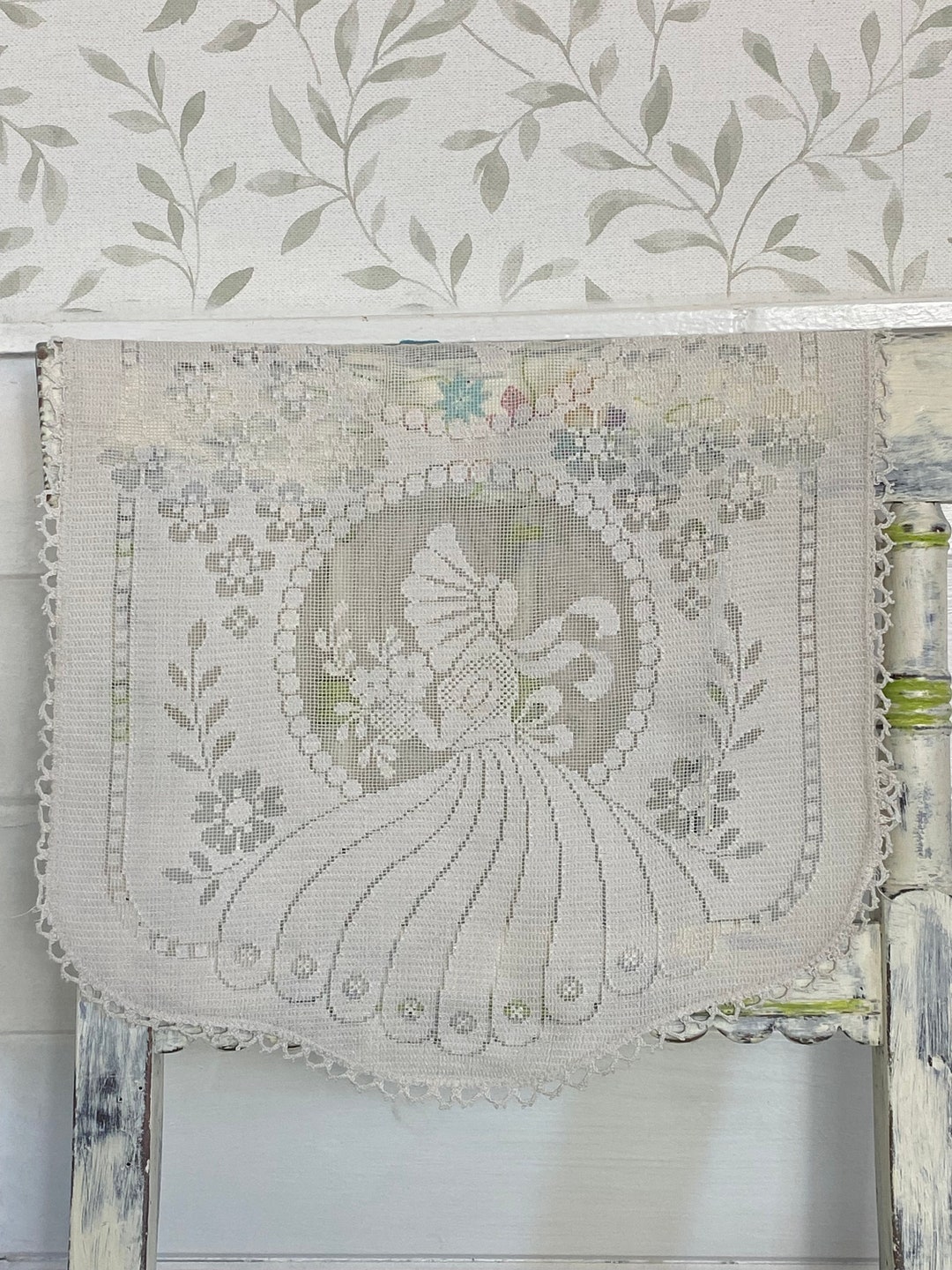 Vintage Tray Cloth - 1950s Floral Tray Mat - Traycloth - Cream Table ...