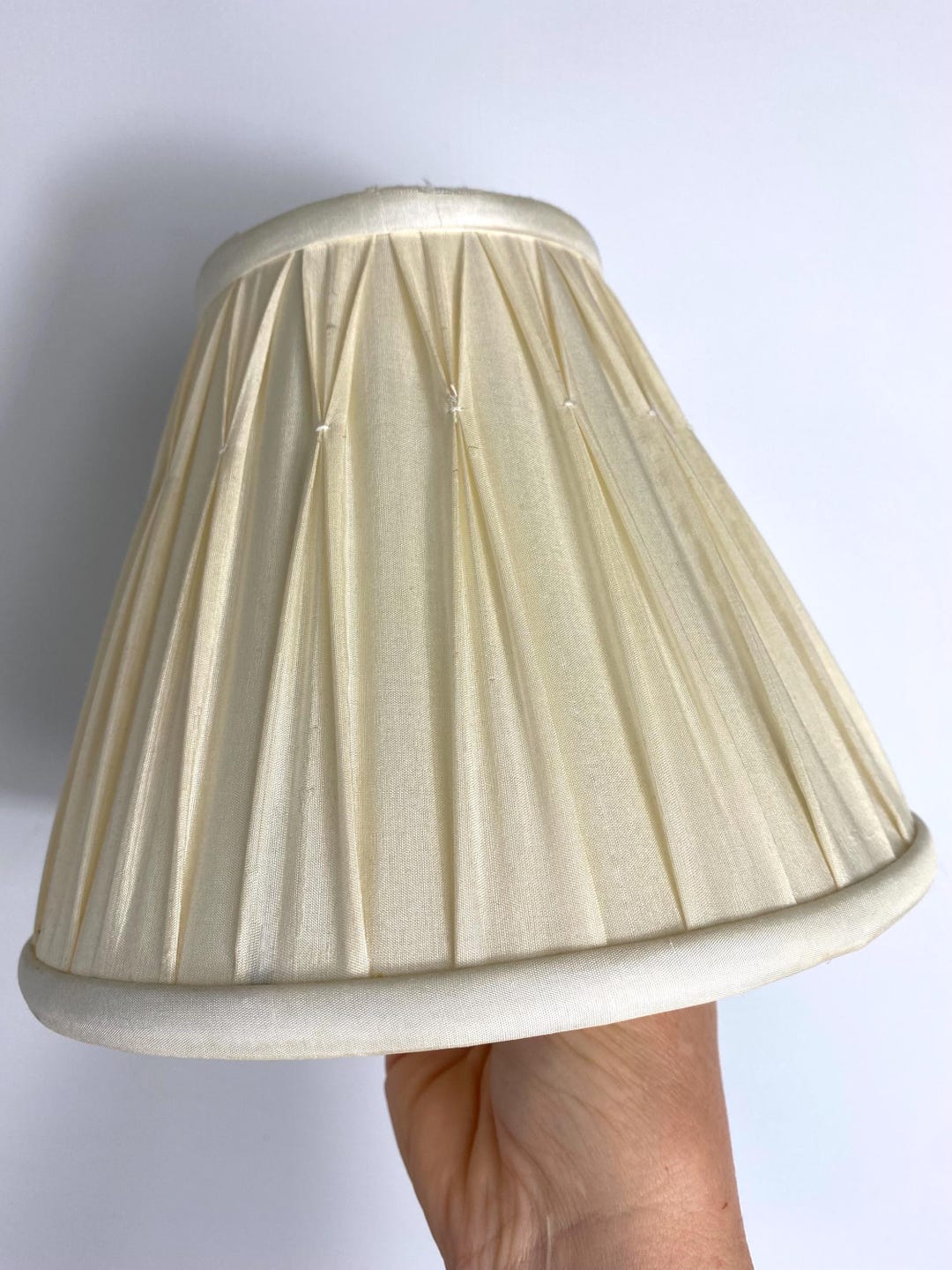 Vintage Lampshade - 1990s Laura Ashley Lamp Shade - Cream Pleated Silk ...
