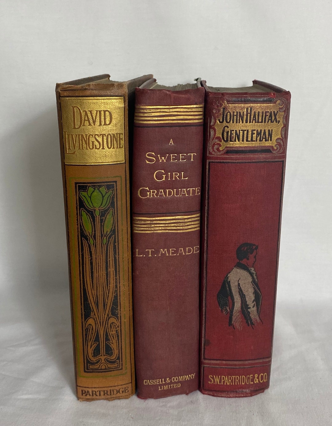 Antique Book Bundle Old Books Decorative Book Set - Etsy