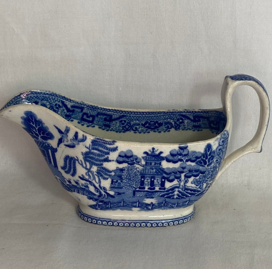 Antique Blue Willow Gravy Boat Old Blue Willow Sauce Jug - Etsy
