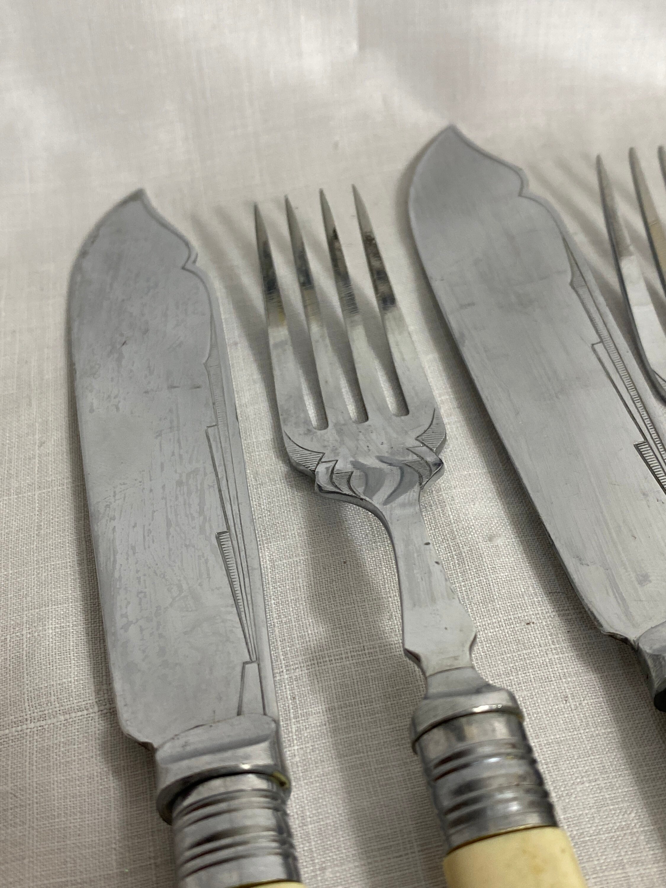 Vintage Fish Cutlery. Fish Knives and Forks. Chrome Plated. - Etsy