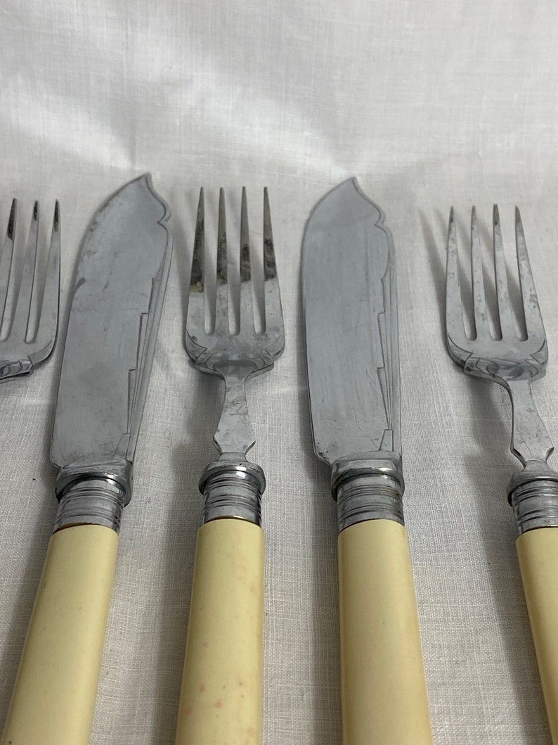 Vintage Fish Cutlery. Fish Knives and Forks. Chrome Plated. - Etsy