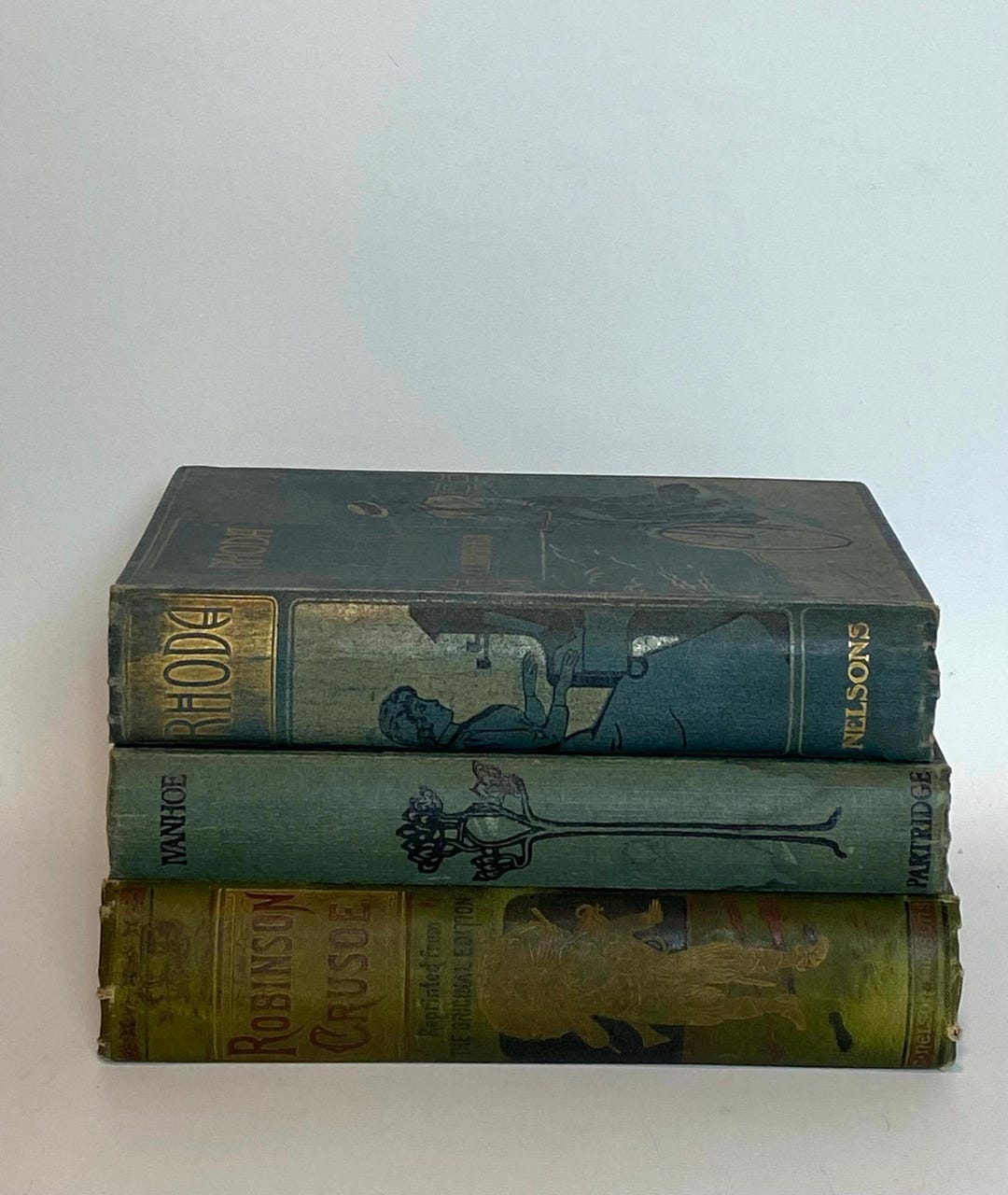 Antique Book Bundle Old Books Decorative Book Set Vintage Prop Display ...