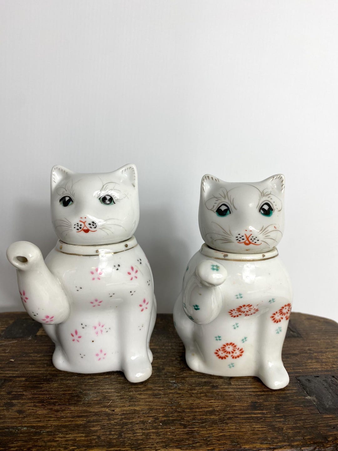 Vintage Teapot 2 Chinese Cat Teapots Cat Shaped Tea Pot Novelty Teapots ...