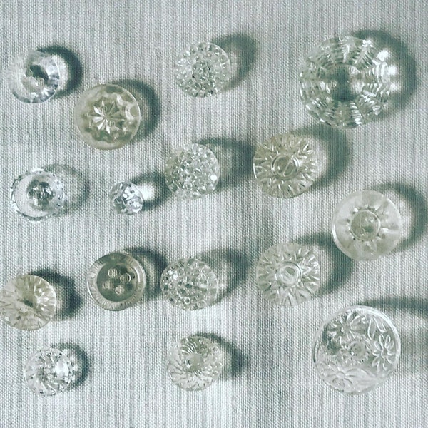 Clear Glass Buttons - Etsy