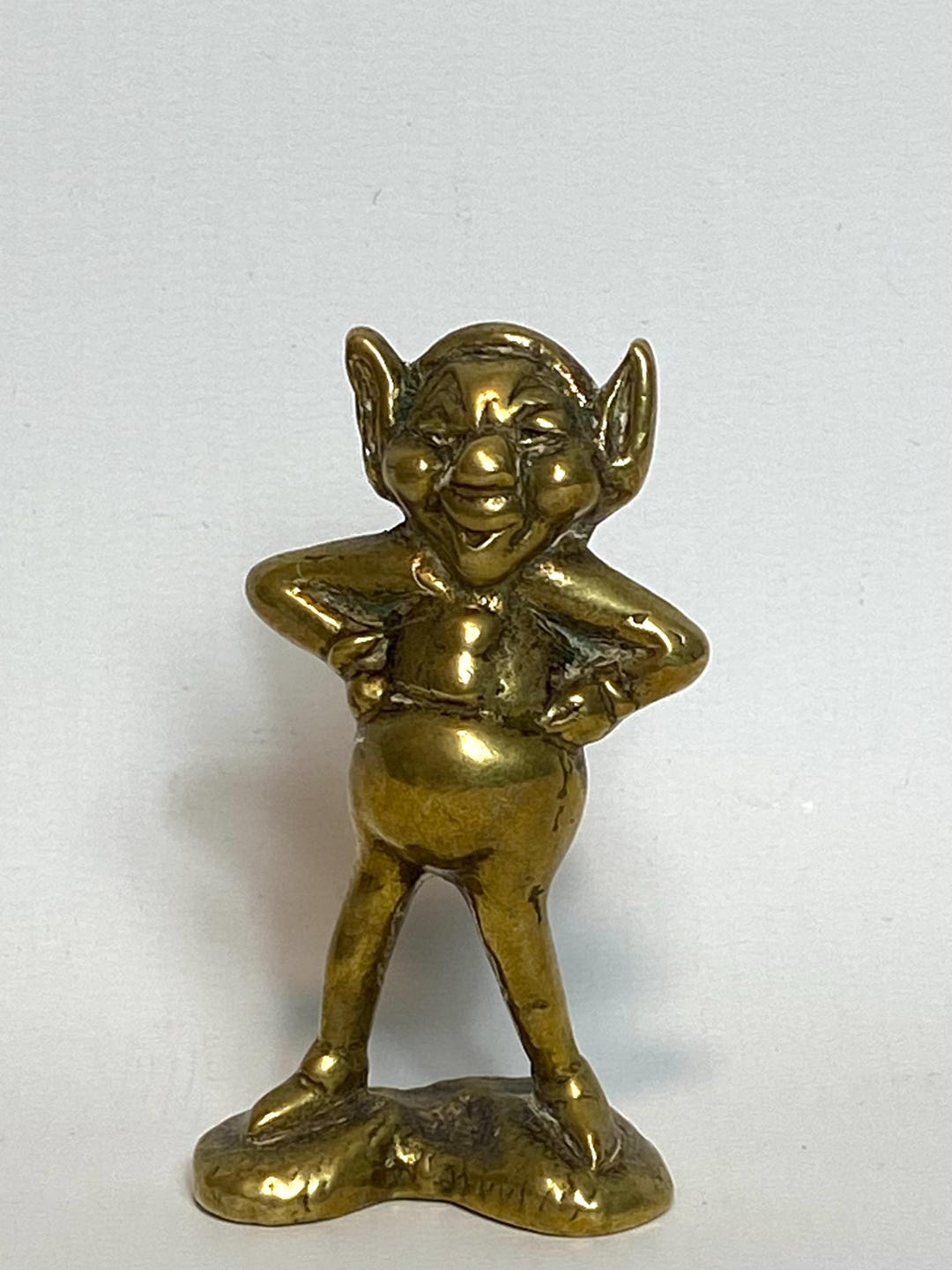 Vintage Brass Pixie Ornament Solid Brass Cornish Pisky Figurine Brass ...