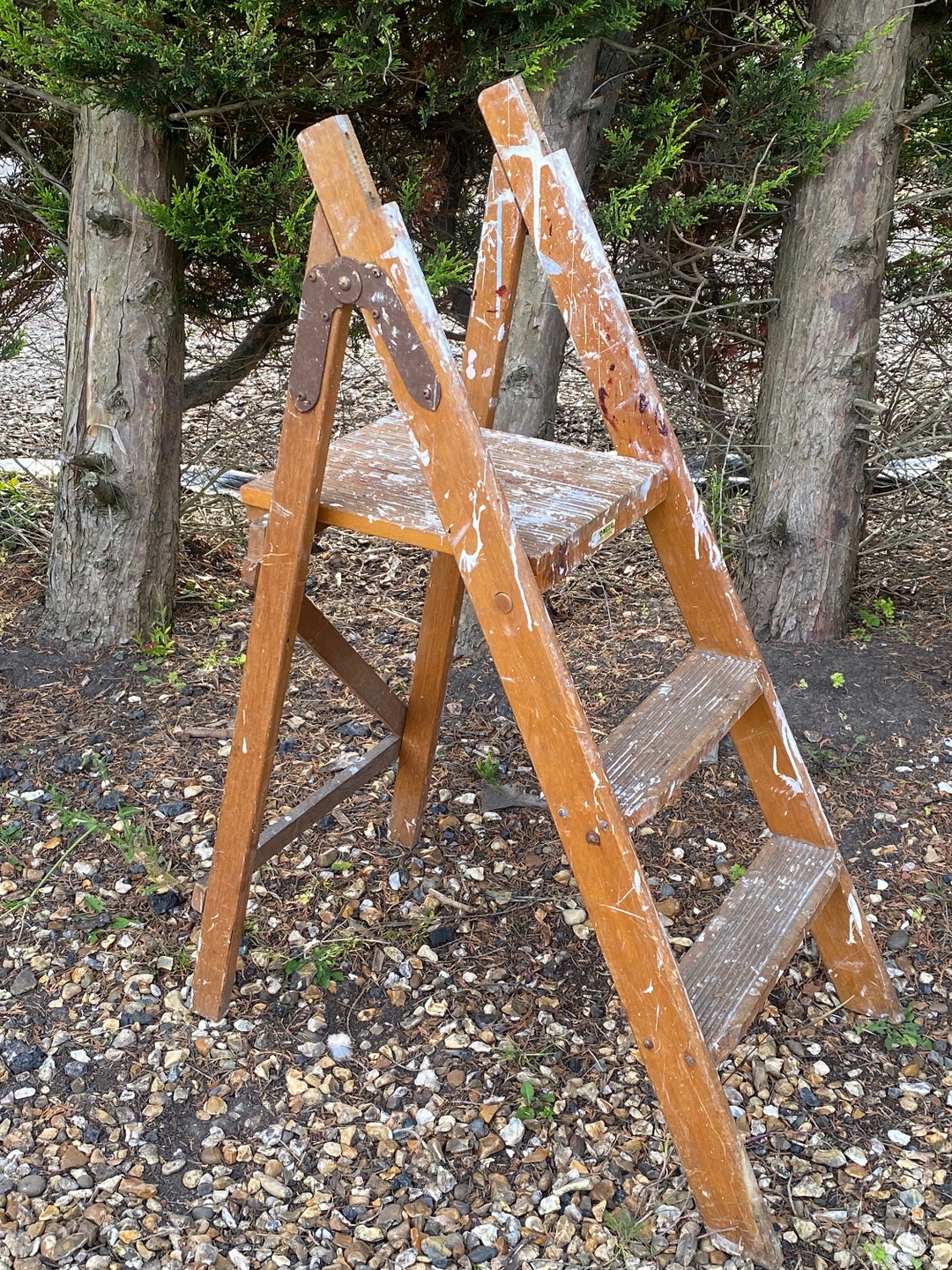 Vintage Ladder Rustic Old Ladder 1970s Ladder Timeworn Prop Storage ...