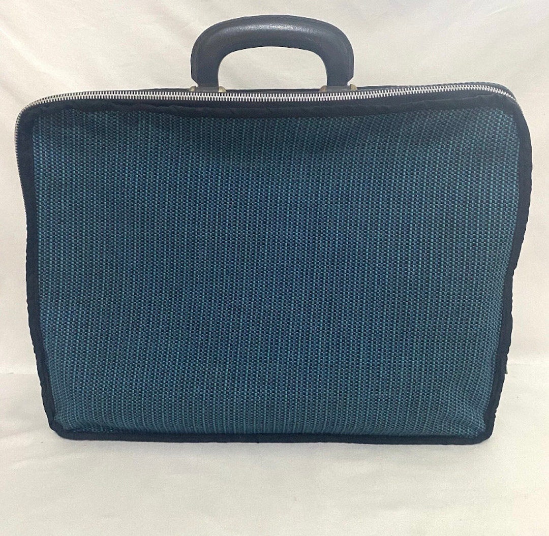 Vintage Suitcase Retro Travel Case Small 1970s Suitcase Blue Travel ...
