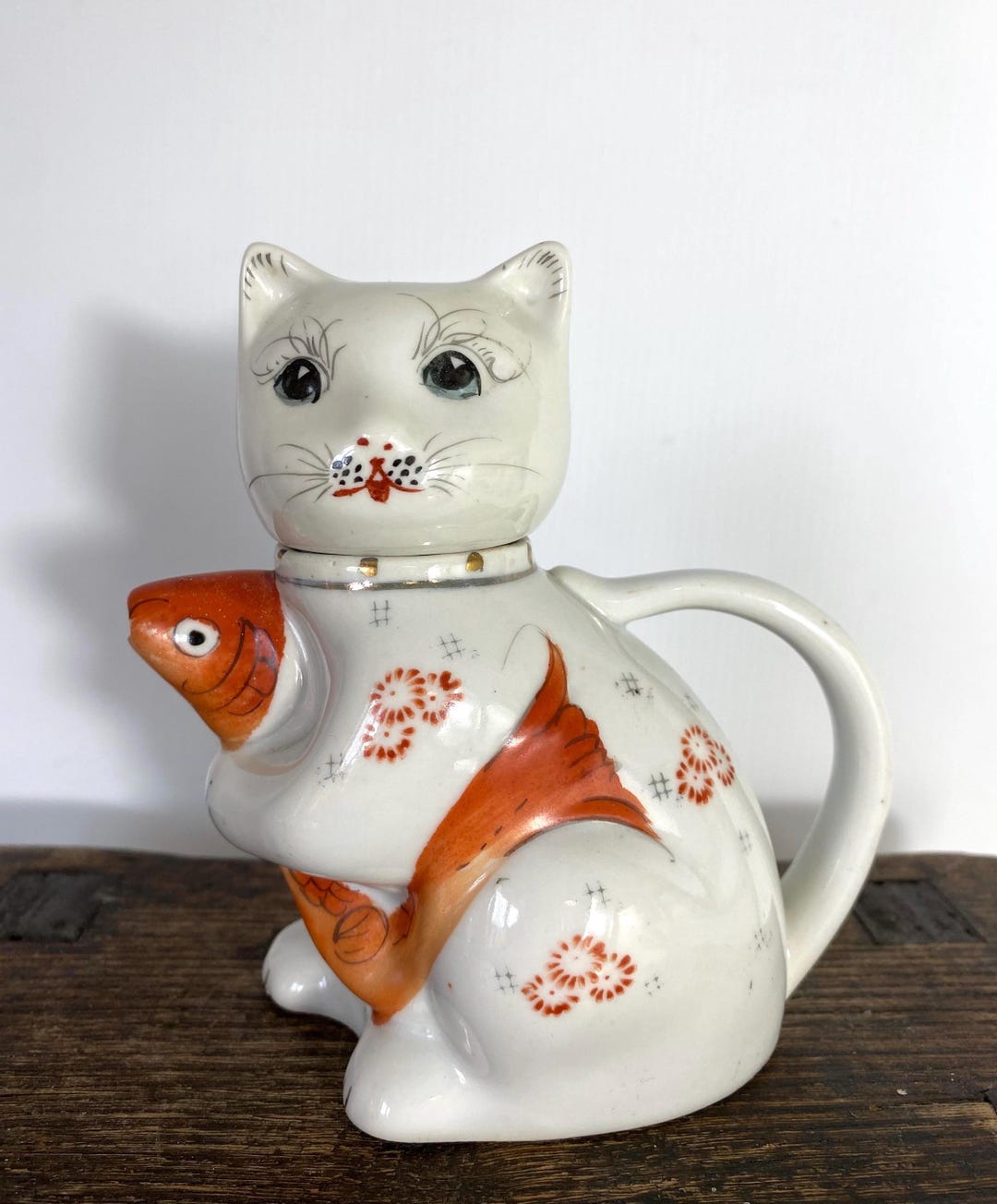 Vintage Cat Teapot - Ornamental Tea Pot - Chinese Cat - 5” - GC - Etsy
