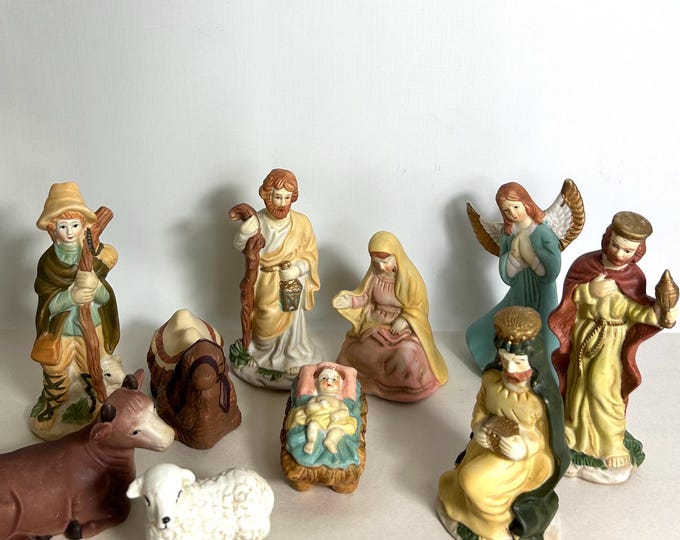 Vintage Ceramic Nativity Set - Mid Century Nativity Scene - Christmas ...