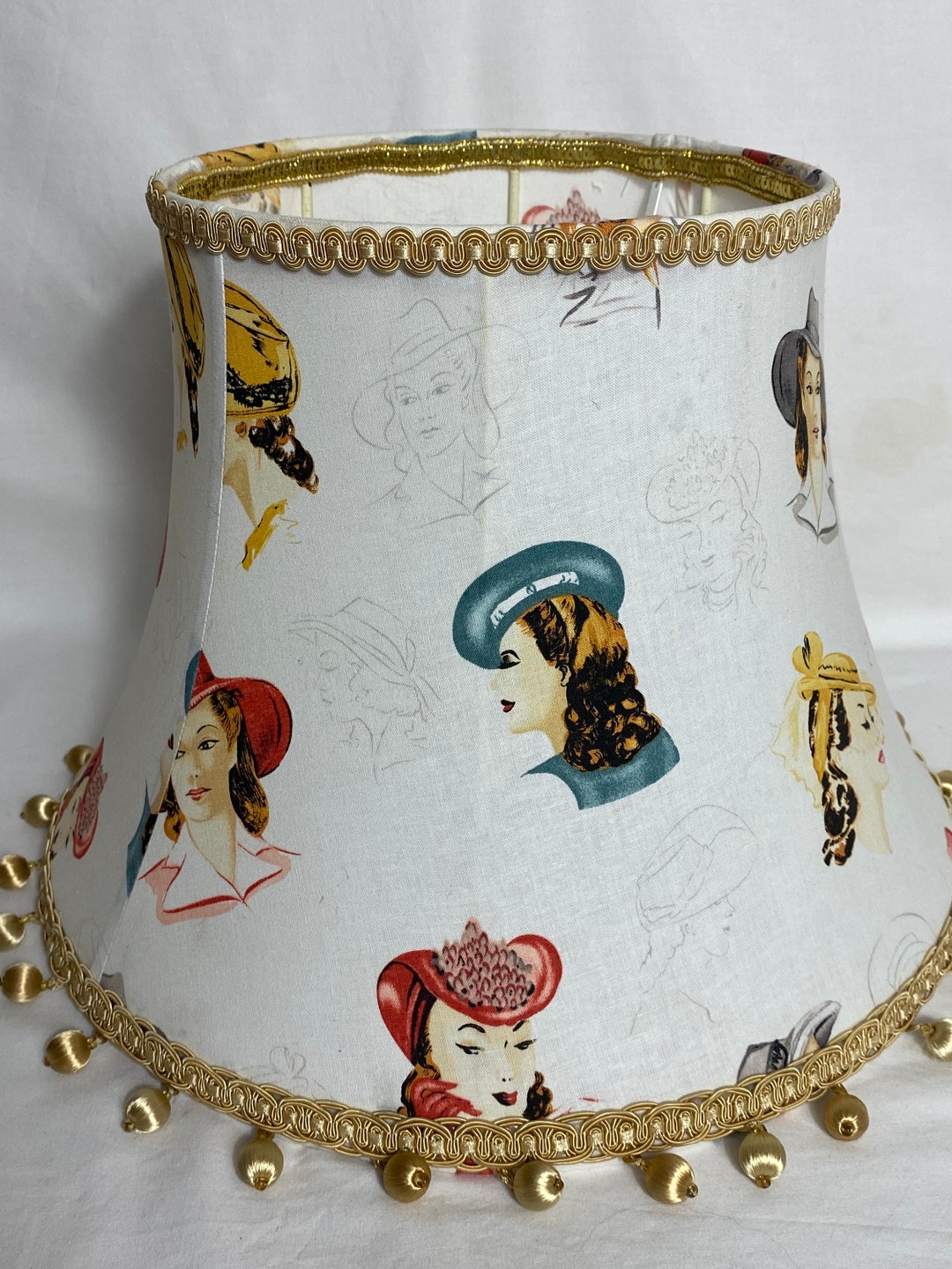 Vintage Lampshade Vintage Shade for Table Lamp Lamp Shade Vintage Lady ...
