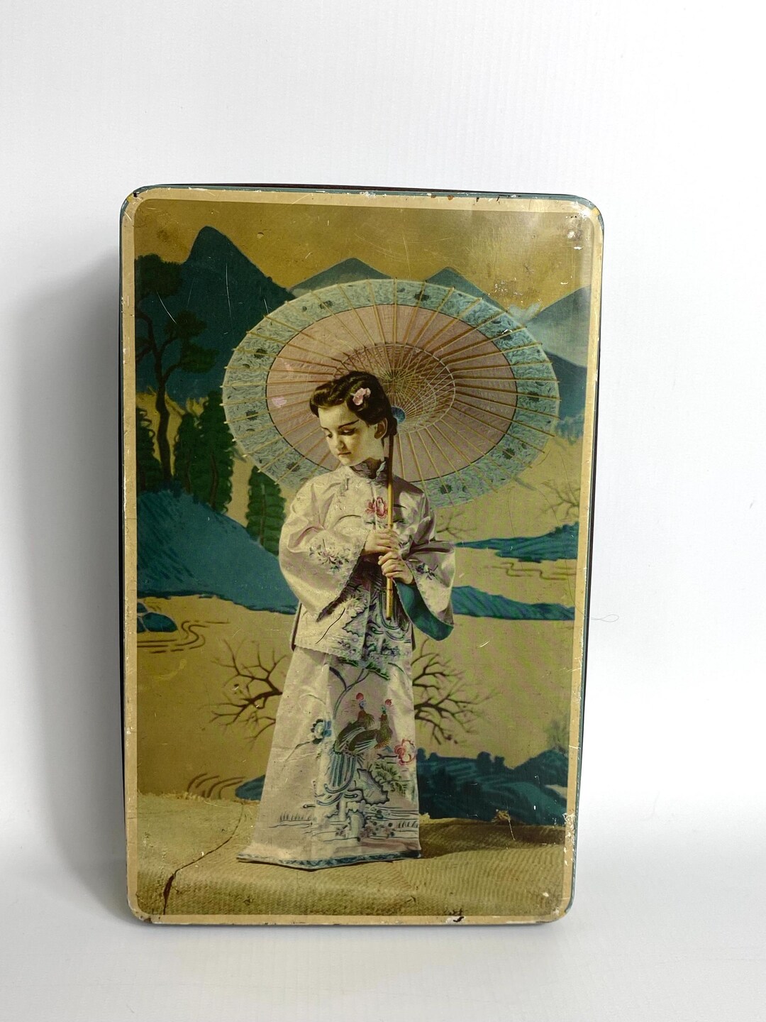 Vintage Geisha Girl Tin: Mid Century Edward Sharp Toffee Tin, England ...