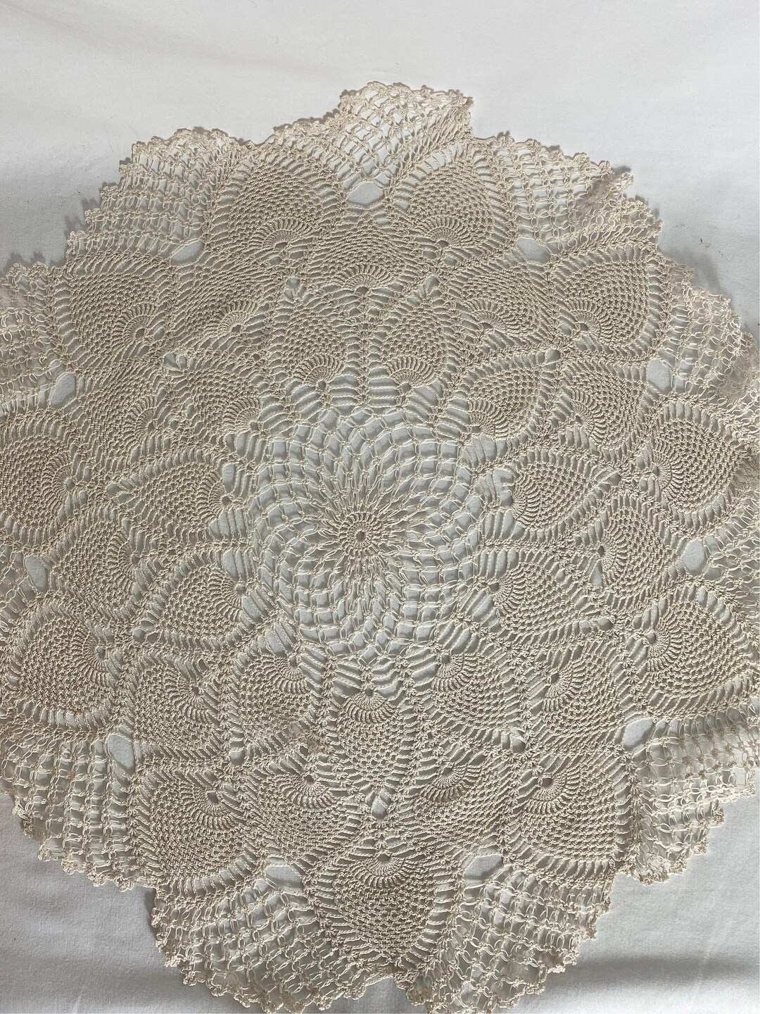 Large Vintage Doily 1940s Linens English Crochet Lace - Etsy