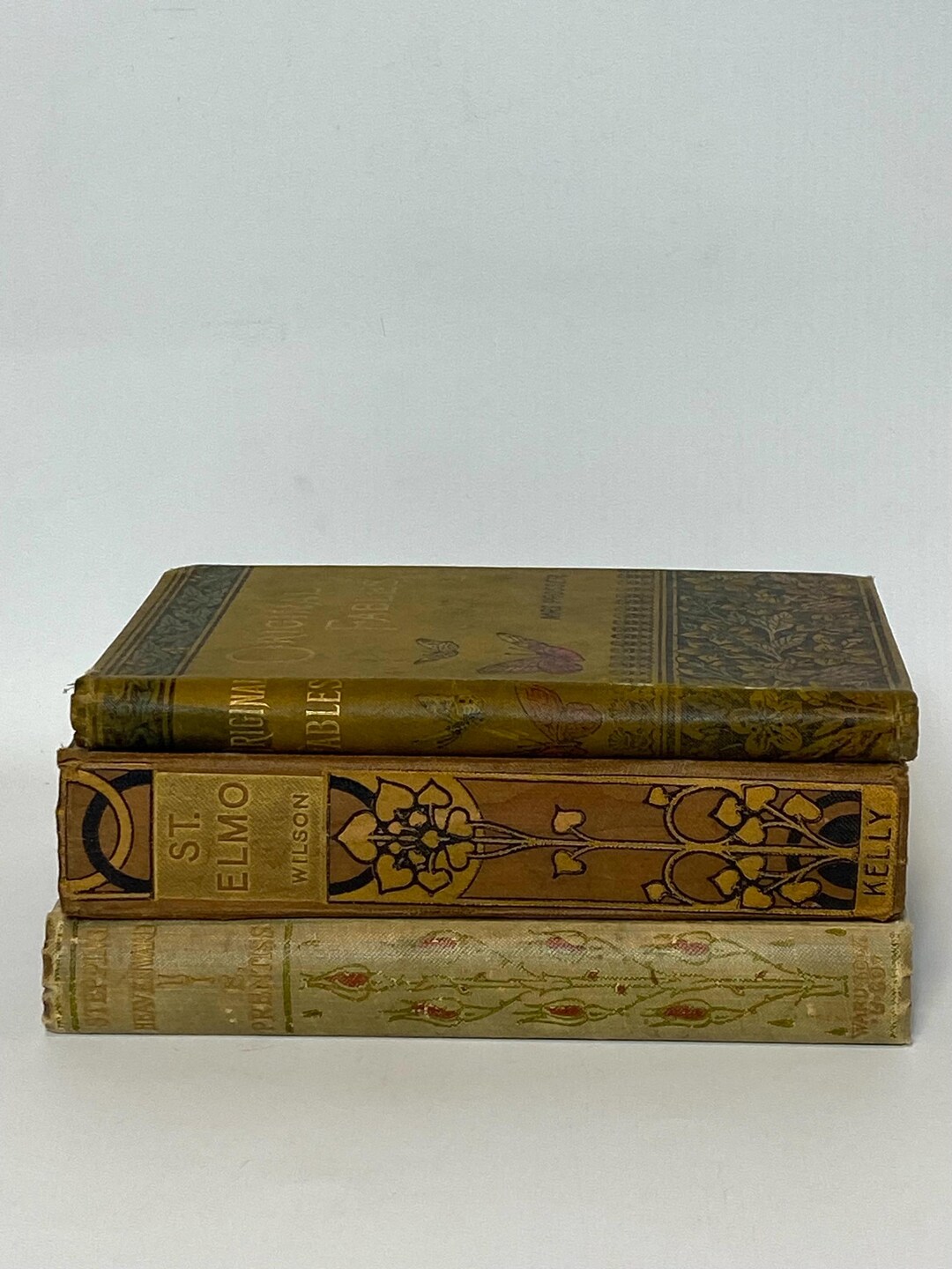 Antique Book Bundle - Old Books - Decorative Book Set - Prop - Display ...