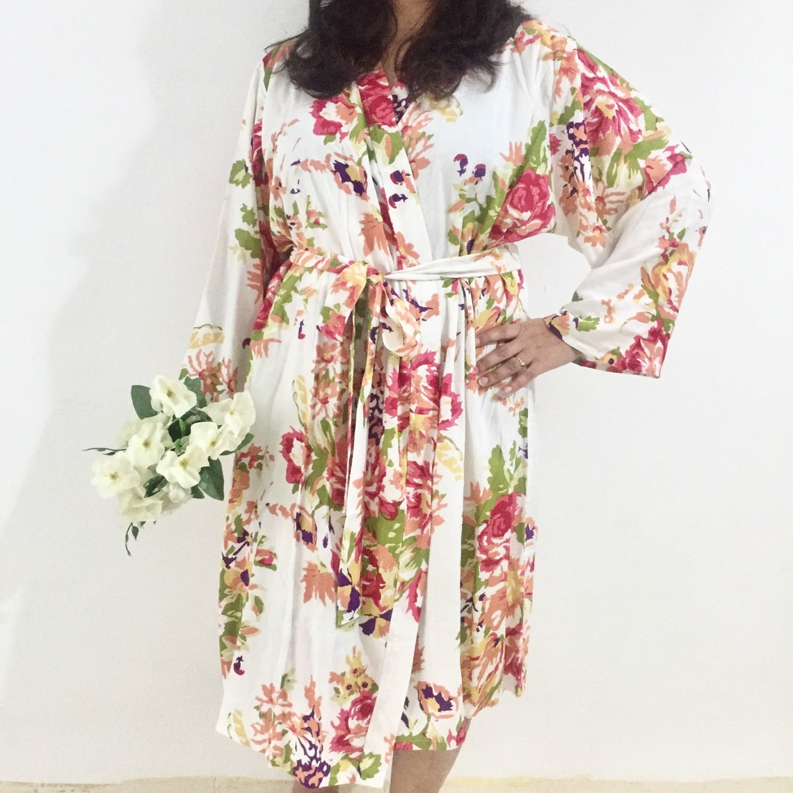 Bridesmaids Robes Plus Size Bridesmaid Cotton Floral Robes - Etsy