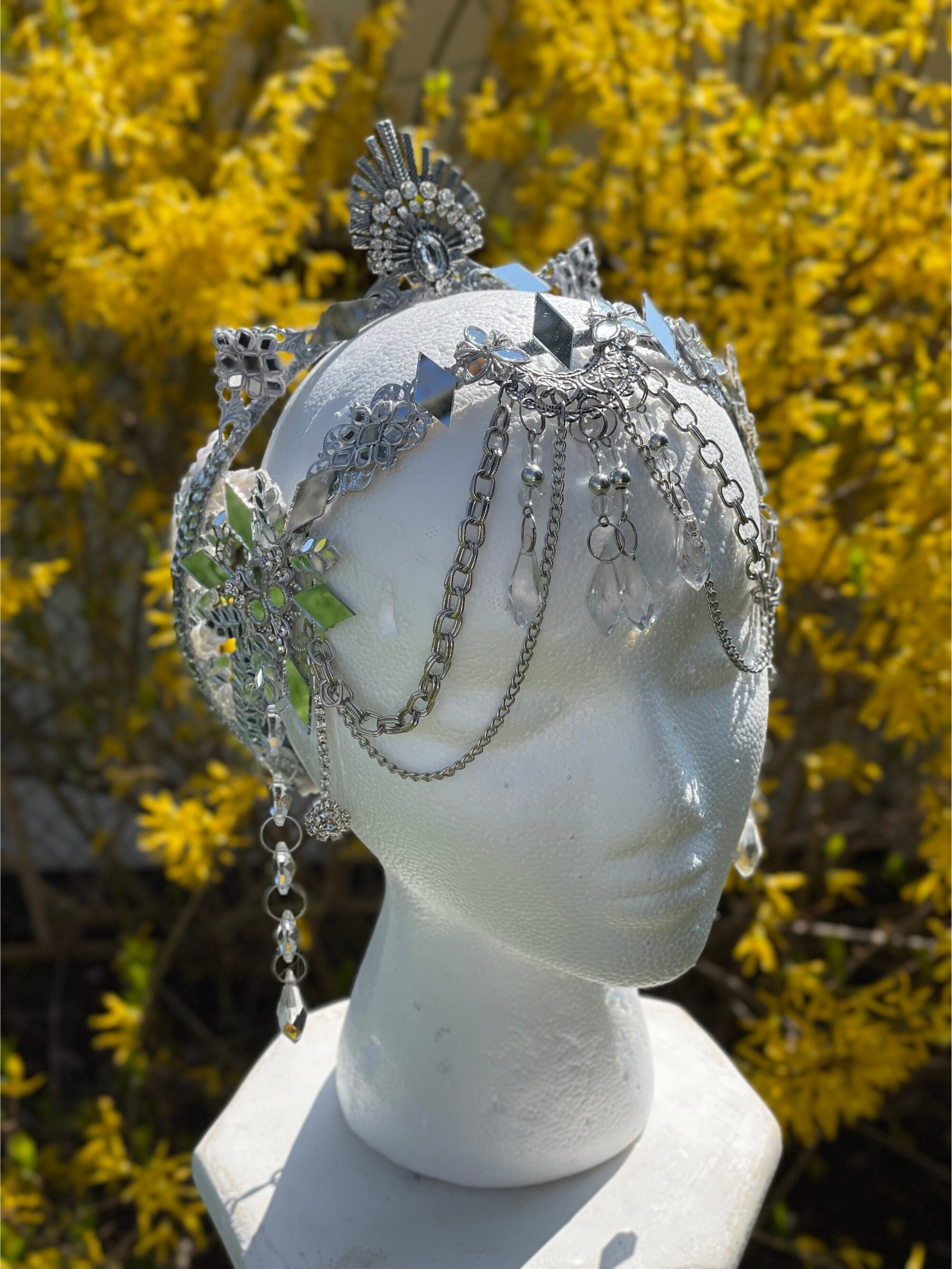 3 SISTERS SILVER Fantasy Crown Headpiece - Etsy
