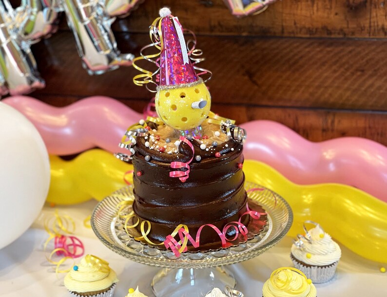 Pickleball Cake Decoration Pickleball Party Decoration in Pink - Etsy