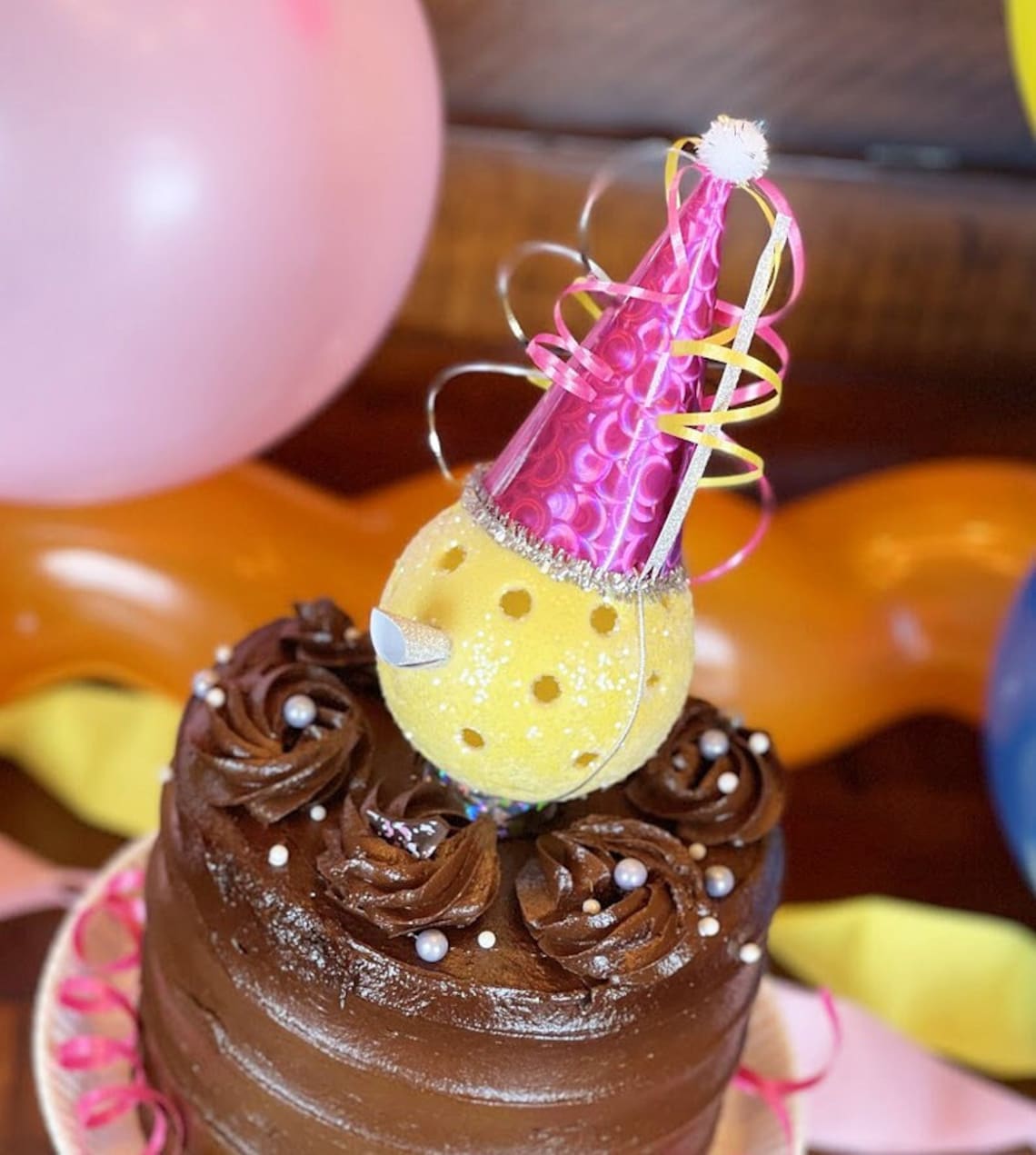 Pickleball Cake Decoration Pickleball Party Decoration in Pink - Etsy