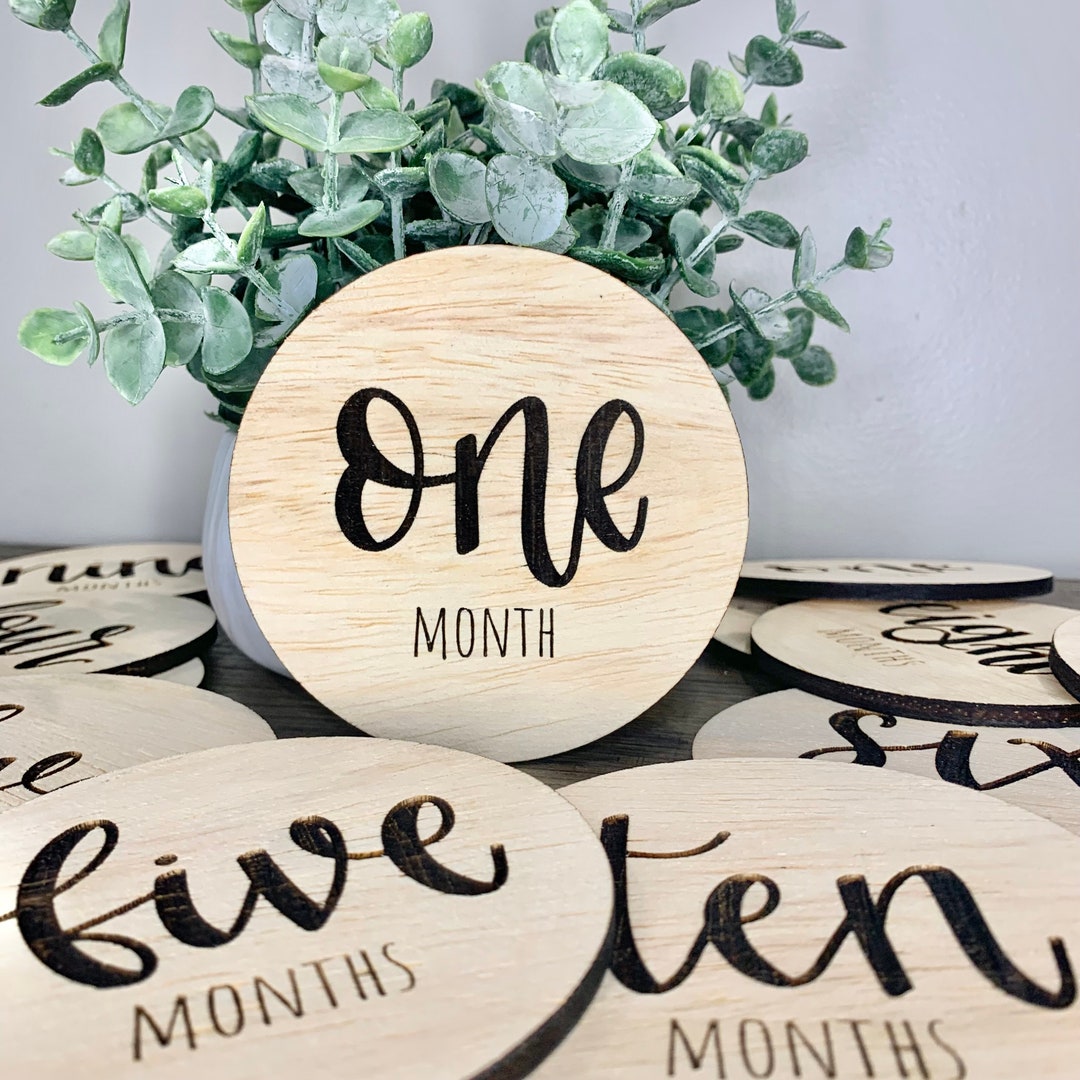 Baby Milestones, Wooden Milestone Marker Set, Monthly Milestone for ...