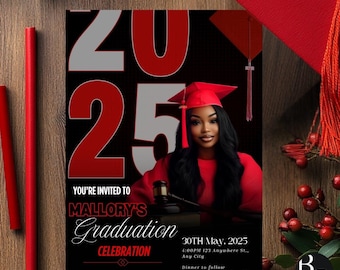 Graduation Party Invitation Template Editable Canva Graduation Invite ...