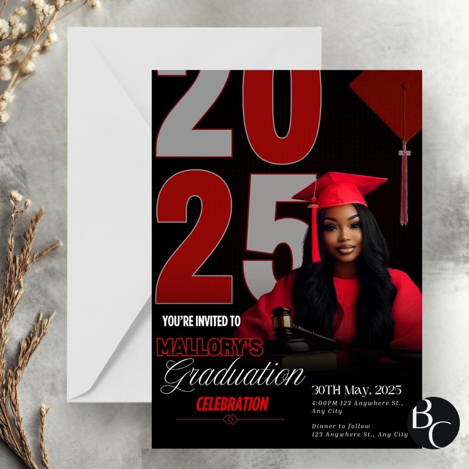 Graduation Party Invitation Template Editable Canva Graduation Invite ...