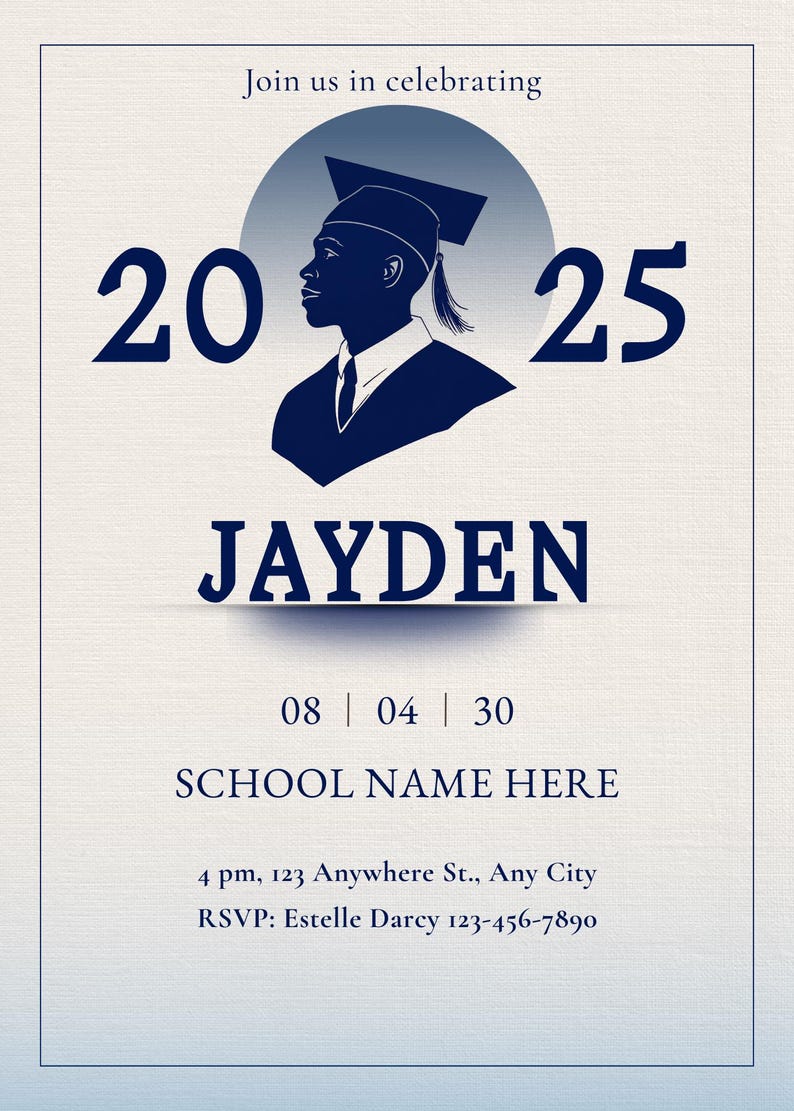 Graduation Party Invitation Template Editable Canva Graduation Invite ...