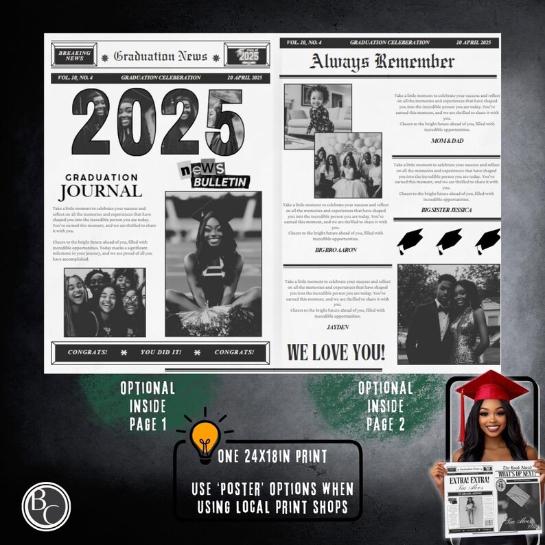Canva Graduation Newspaper Template, Large Graduation Newspaper ...